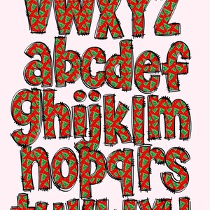 Chrismtas Tree Mini Mega Doodle Letter Bundle, Alphabet Set, Clip Art ...