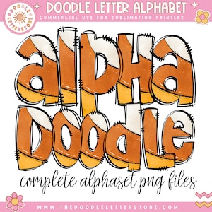 Candy Corn Halloween Doodle Letters, Hand Drawn Doodle Alpha Bundle ...