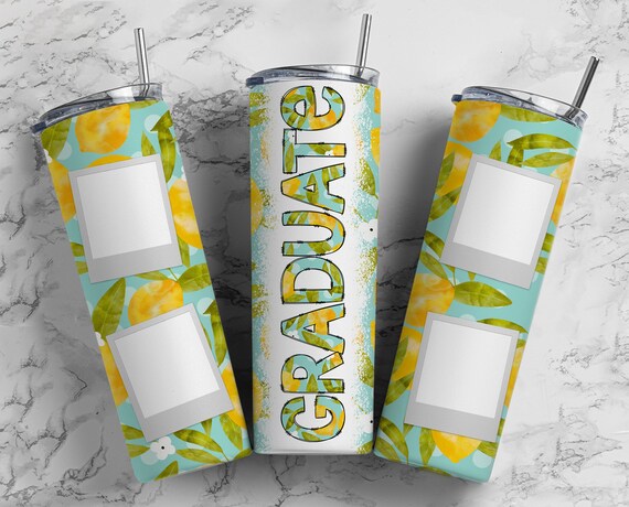 Lemon Graduation Tumbler Wrap Senior 2022 20oz Skinny | Etsy