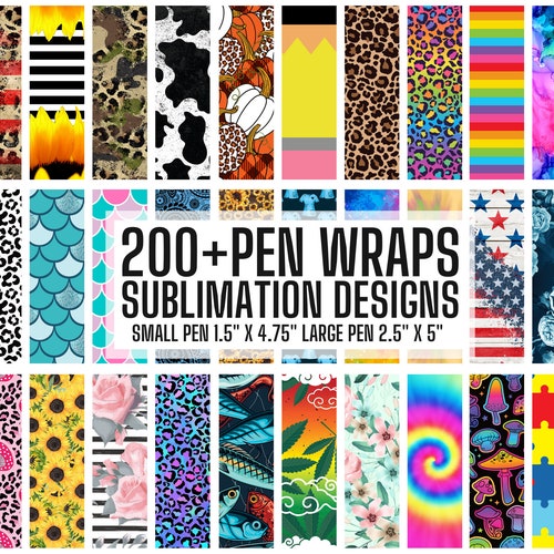 Pen Wrap Bundle Pen Wrap Sublimation Designs Pen Waterslide - Etsy