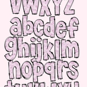 Punk Butterfly Mega Doodle Letter Bundle, Alphabet Set, Clip Art ...