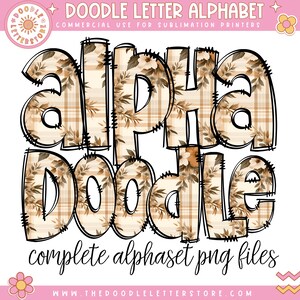 Highland Cow Lover Rustic Cowhide Doodle Alphabet Letters PNG Bundle ...