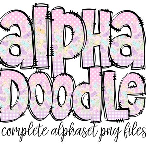 EASTER Peeps Bunny Rabbit Spring Alphabet Doodle Letters Alphabet ...