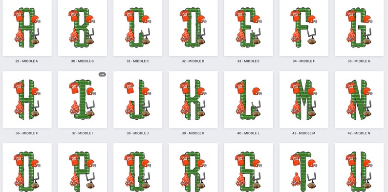 Orange FOOTBALL Monogram Png Letters Fall Sports Sublimation - Etsy