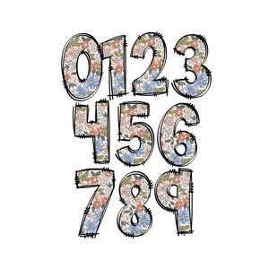 Retro Boho Floral Doodle Letters, Hand Drawn Doodle Alpha Bundle ...