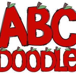 Teacher Doodle Letters, Back to School, Pencil Hand Drawn Doodle Alpha ...