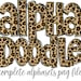 Glitter Leopard Print Doodle Alphabet Letters PNG Bundle, Cheetah ...