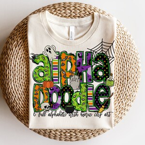 Halloween Doodle Letters With Clip Art PNG Files, Make Your Own Name ...