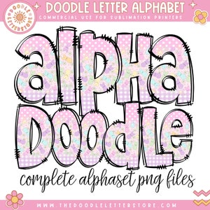 EASTER Peeps Bunny Rabbit Spring Alphabet Doodle Letters Alphabet ...