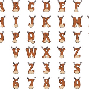 Christmas Doodle Letters and Numbers, Uppercase Alphabet Set, Retro ...