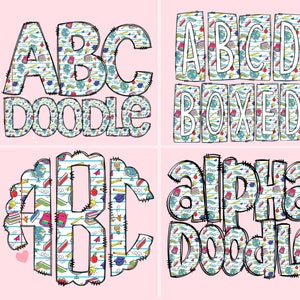 Back to School, Teacher Classroom Bulletin Boards Mega Doodle Letter ...