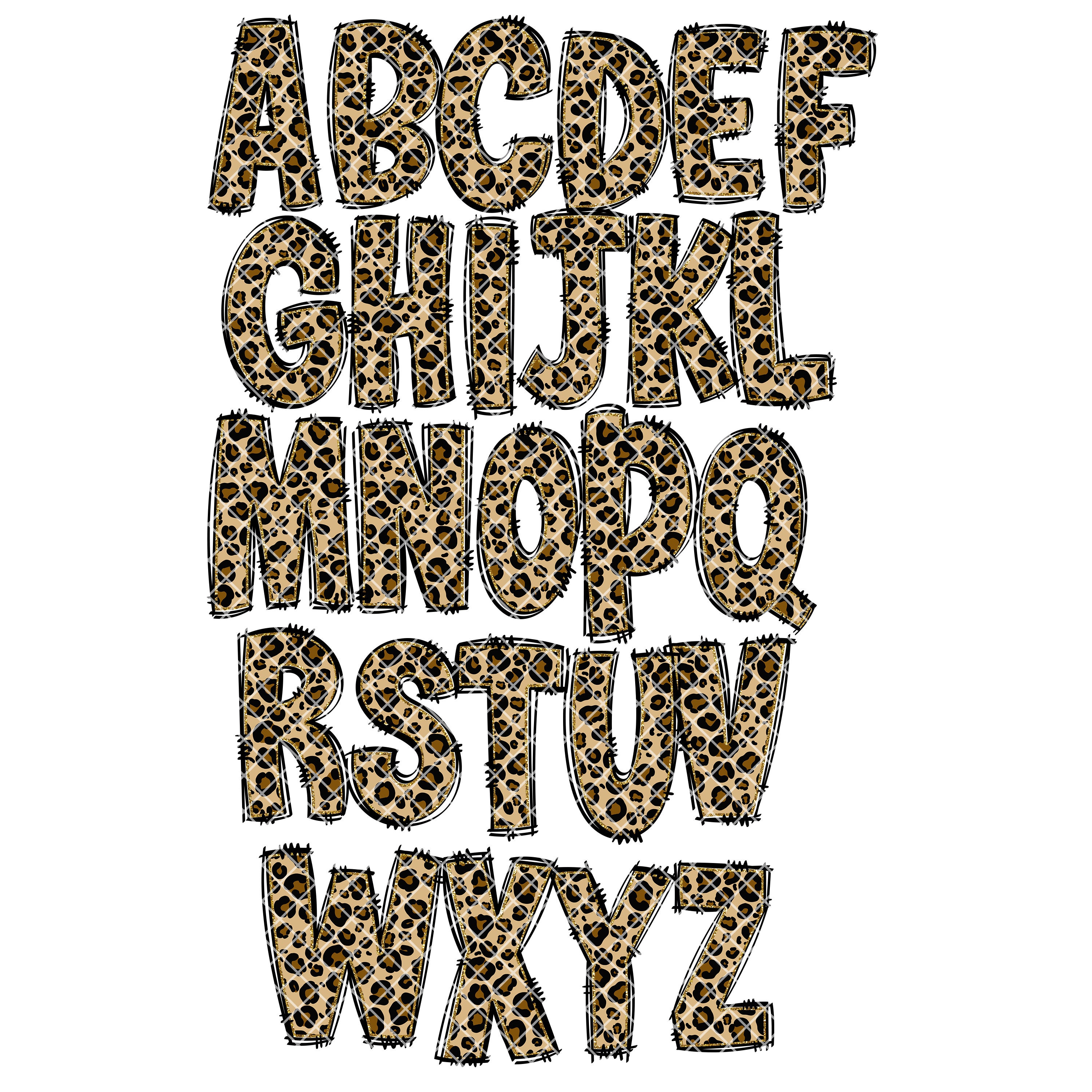 Brown Leopard Print Alphabet Letters PNG Bundle Leopard Print - Etsy
