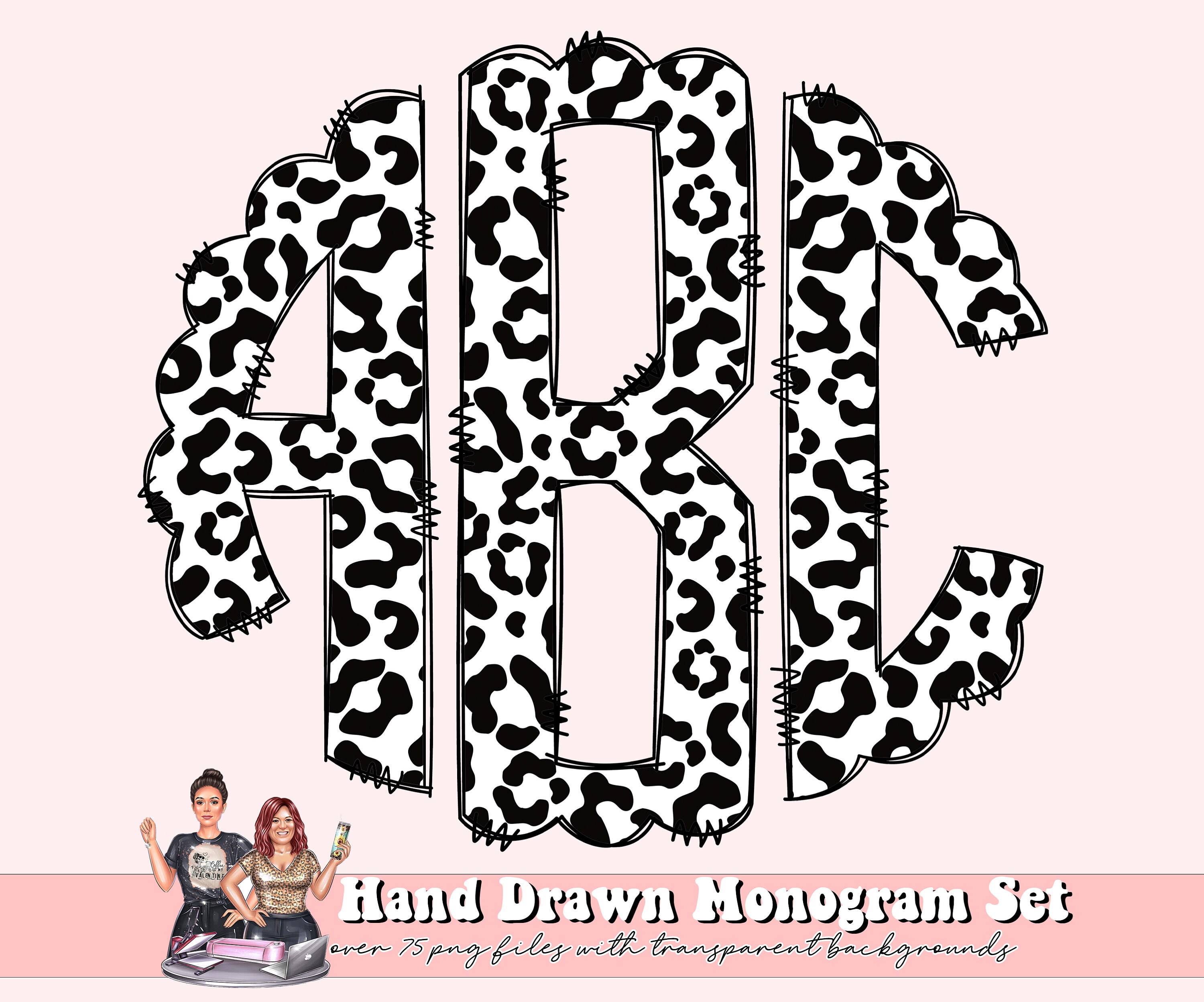 Leopard Print Monogram Full Alphabet Individually Saved - Etsy