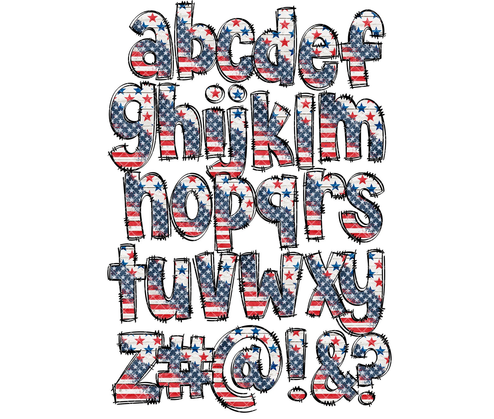 Rustic Flag Alphabet Letters PNG Bundle Patriotic USA Flag - Etsy