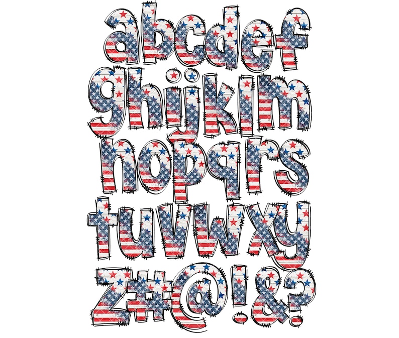 Rustic Flag Alphabet Letters PNG Bundle Patriotic USA Flag - Etsy