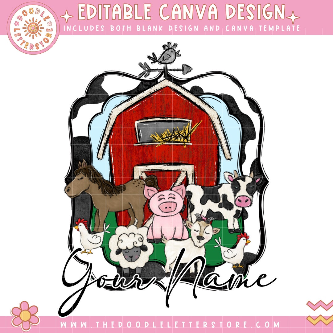 EDITABLE Farm Boy Name Holder, Canva Template, Make Your Own Name, Farm ...