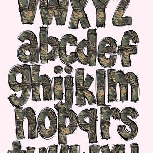 Camo Hunt Mega Doodle Letter Bundle, Alphabet Set, Clip Art Letters ...