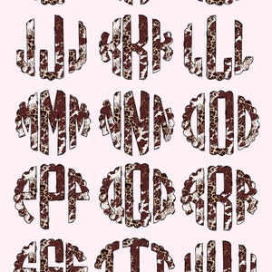 Cowhide Leopard Mega Doodle Letter Bundle, Alphabet Set, Clip Art ...