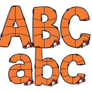 Basketball Alphabet Letters PNG Bundle, Basketball Sports Lover Hand ...
