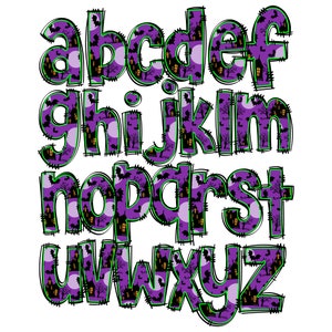 Halloween Doodle Letters With Clip Art PNG Files, Make Your Own Name ...