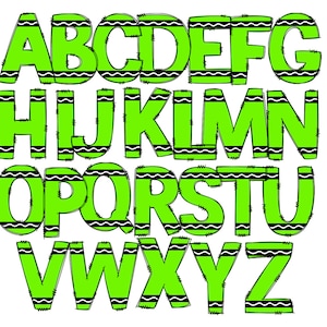 Crayon Doodle Letters, Back to School Font, Teacher Sublimation ...