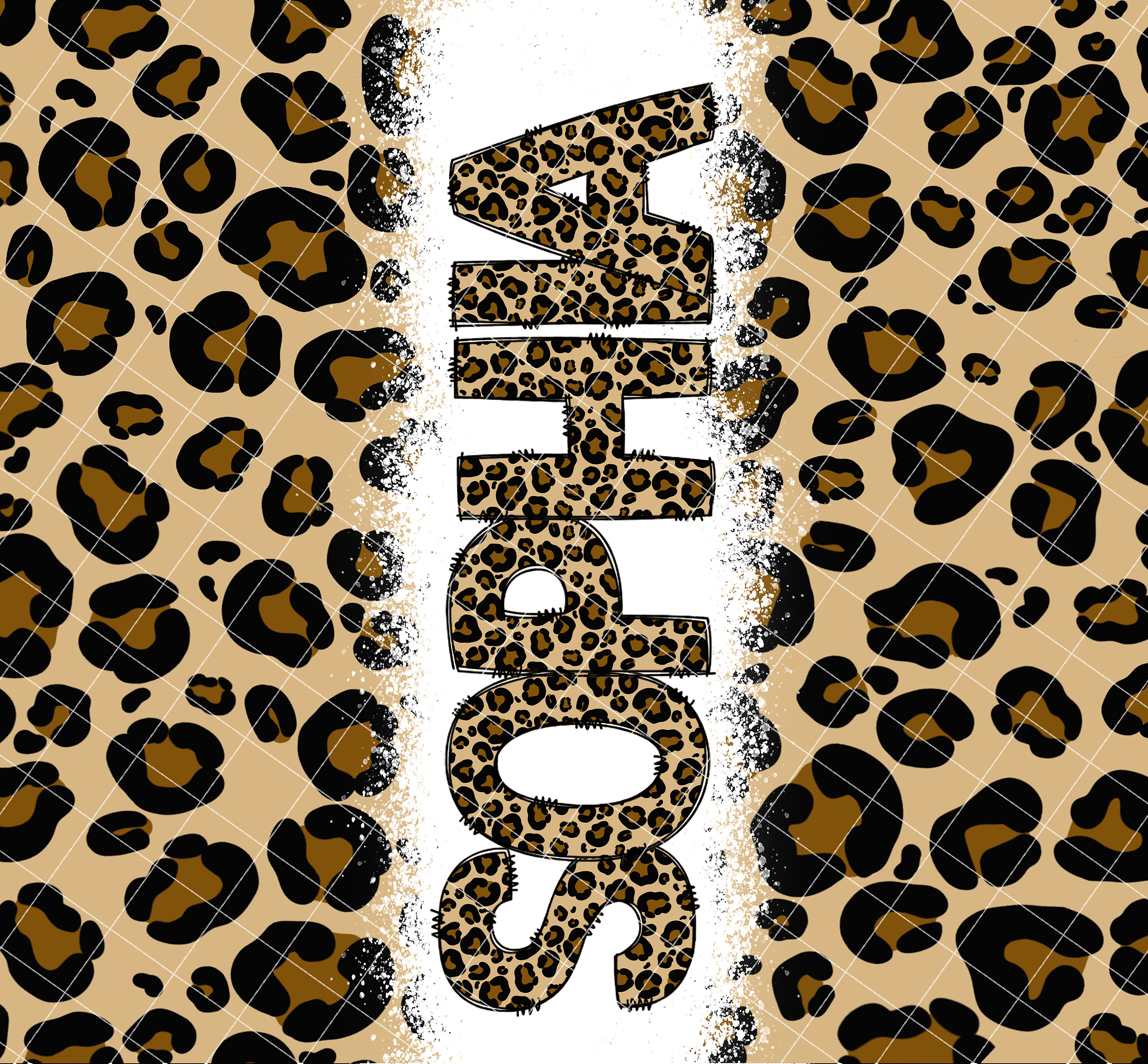 Cheetah Doodle Letters With Matching Tumbler Design Brown - Etsy