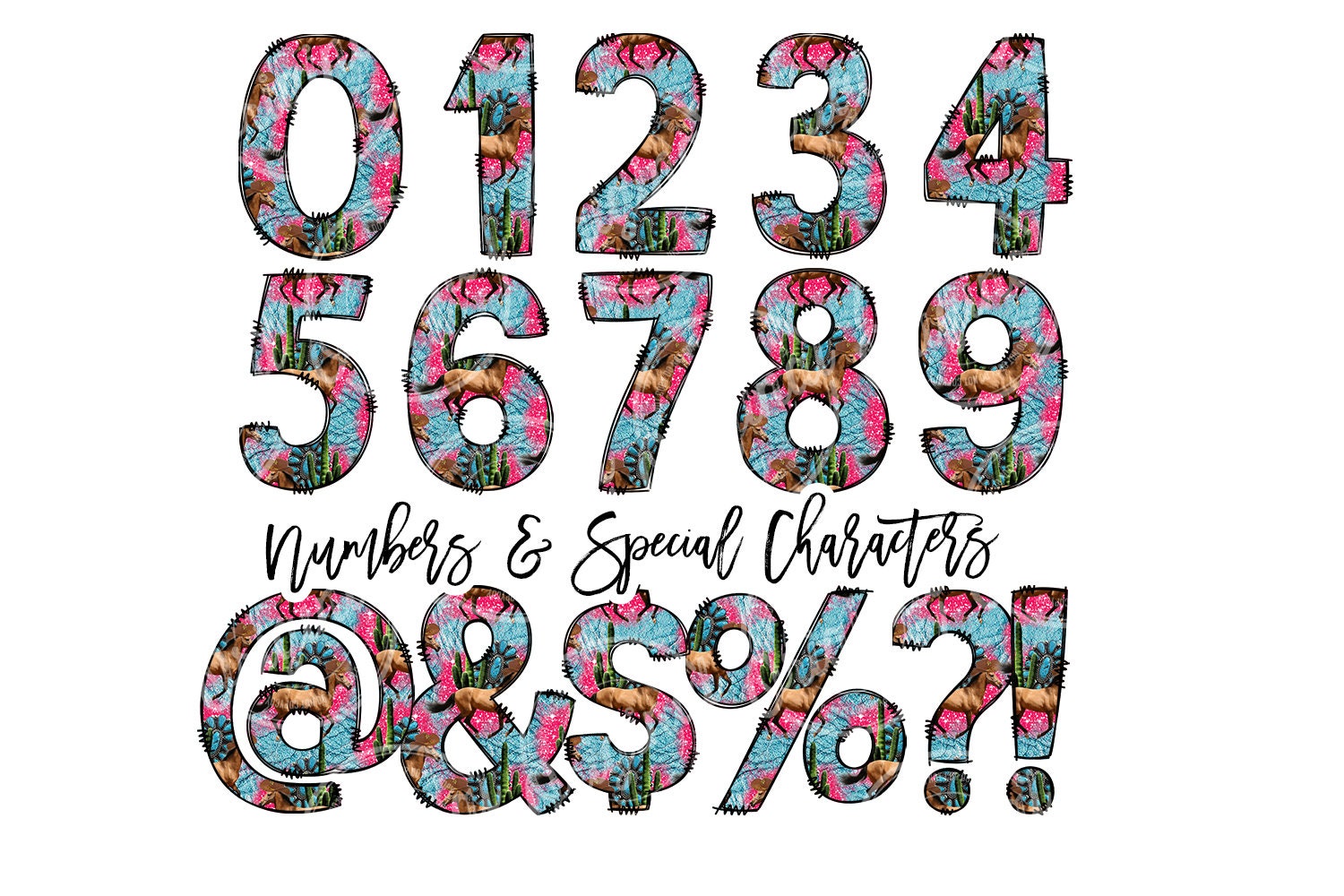 Horse Tumbler Doodle Letter Set Add Your Own Name Cowgirl | Etsy