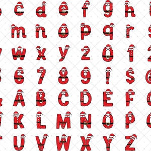 Christmas Doodle Letters, Santa Sublimation Font, Xmas Doodle Alpha ...