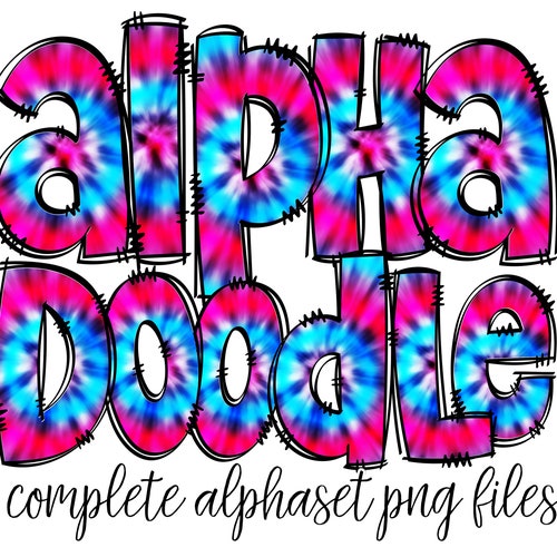 Tie Dye Alphabet Letters PNG Bundle Rainbow Doodle Letters - Etsy