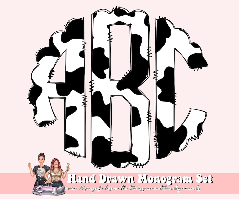 Cow Print Monogram Full Alphabet Individually Saved Monogram - Etsy