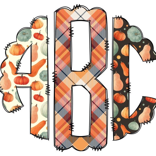 Fall Alphabet Bundle Autumn PNG Letters Numbers & - Etsy