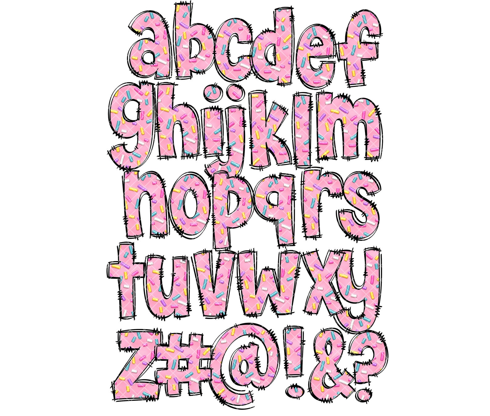 Sprinkles Alphabet Letters PNG Bundle Rainbow Magical Donut - Etsy