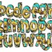 Turquoise Leopard Sunflower Doodle Alphabet Letters PNG Bundle, Floral ...