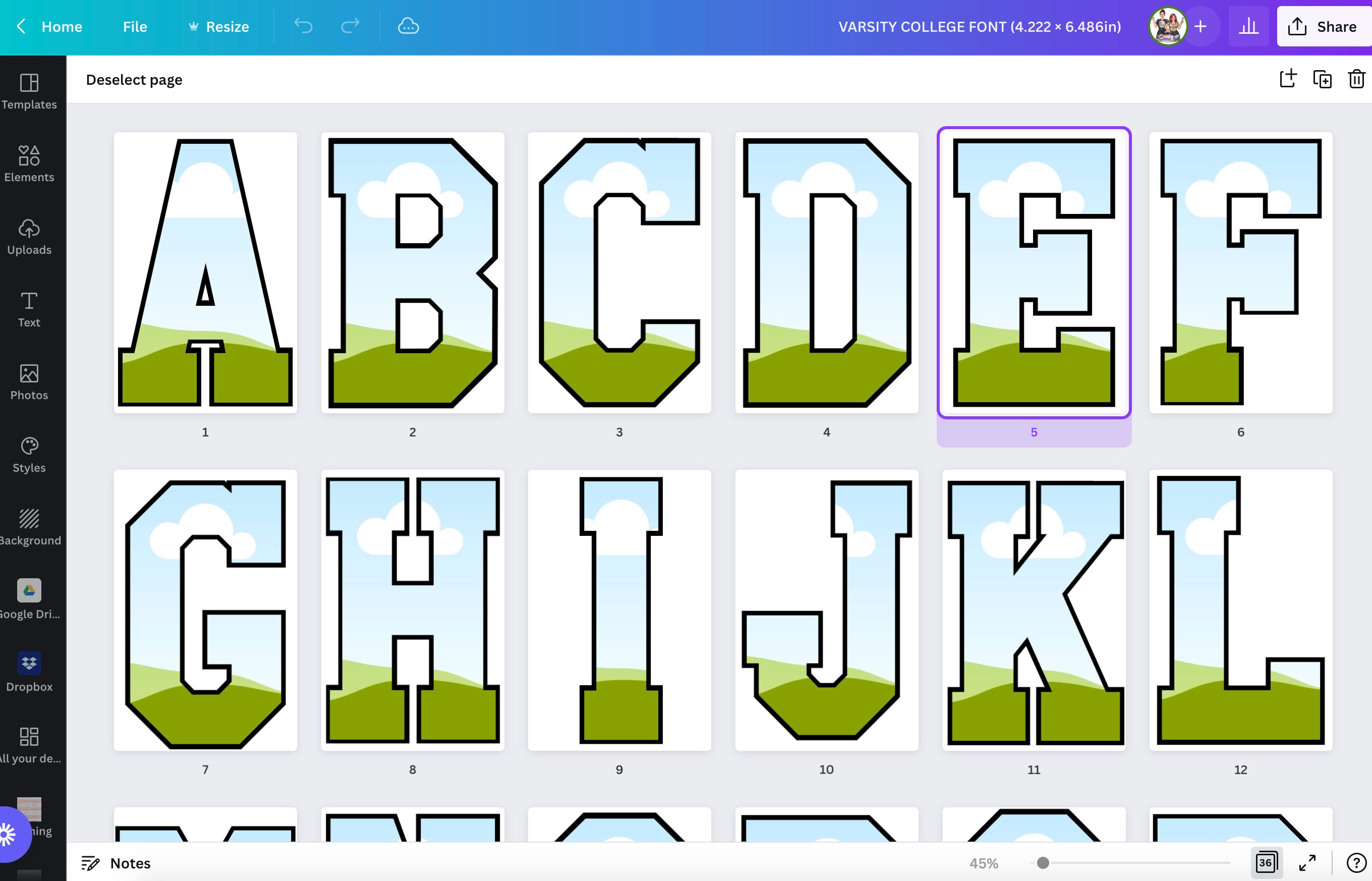 Fill Your Own VARSITY Letters on CANVA With Commercial Use - Etsy