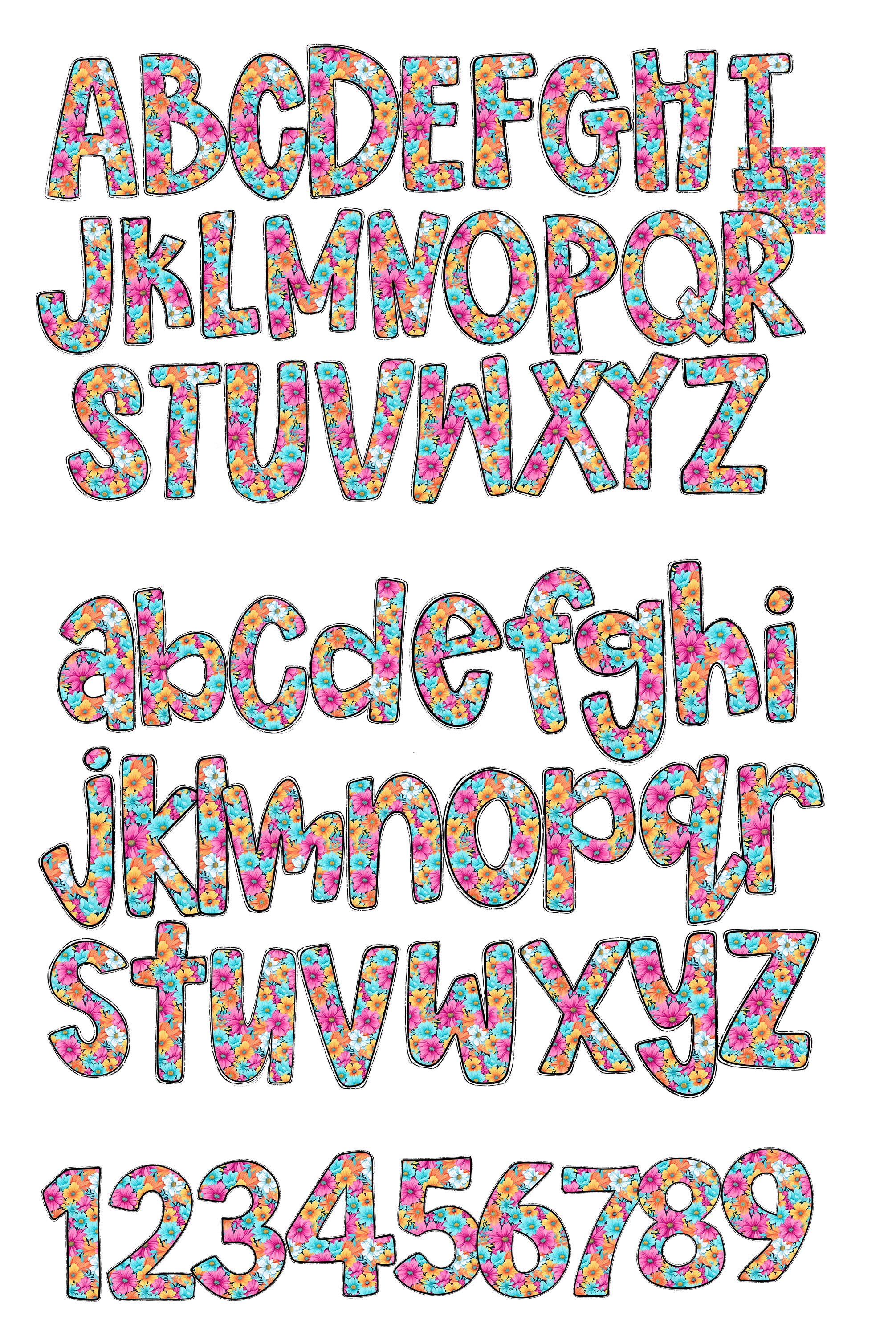 Spring Floral Alphabet Letters PNG Bundle, Summer Mothers Day Flower ...