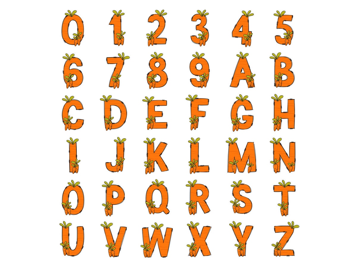 Easter Bunny Alphabet Letters PNG Bundle Easter Eggs Spring - Etsy
