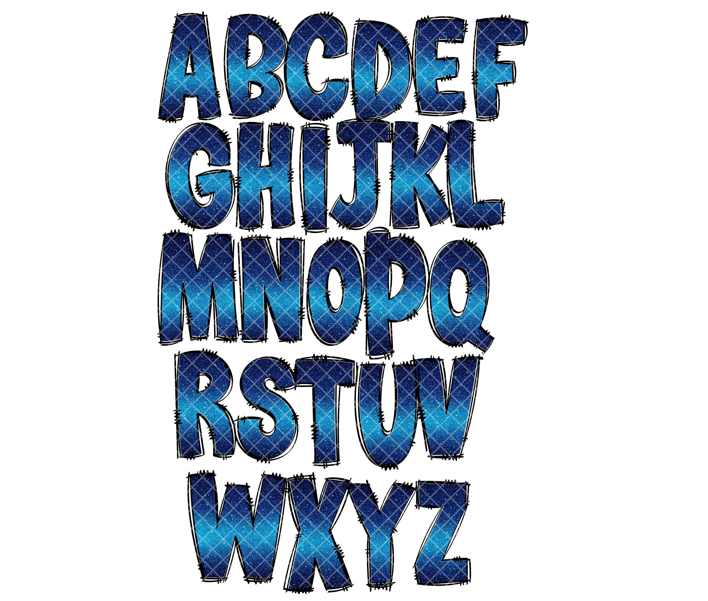 Ombre Navy Blue Glitter Alphabet Letters PNG Bundle Alcohol - Etsy