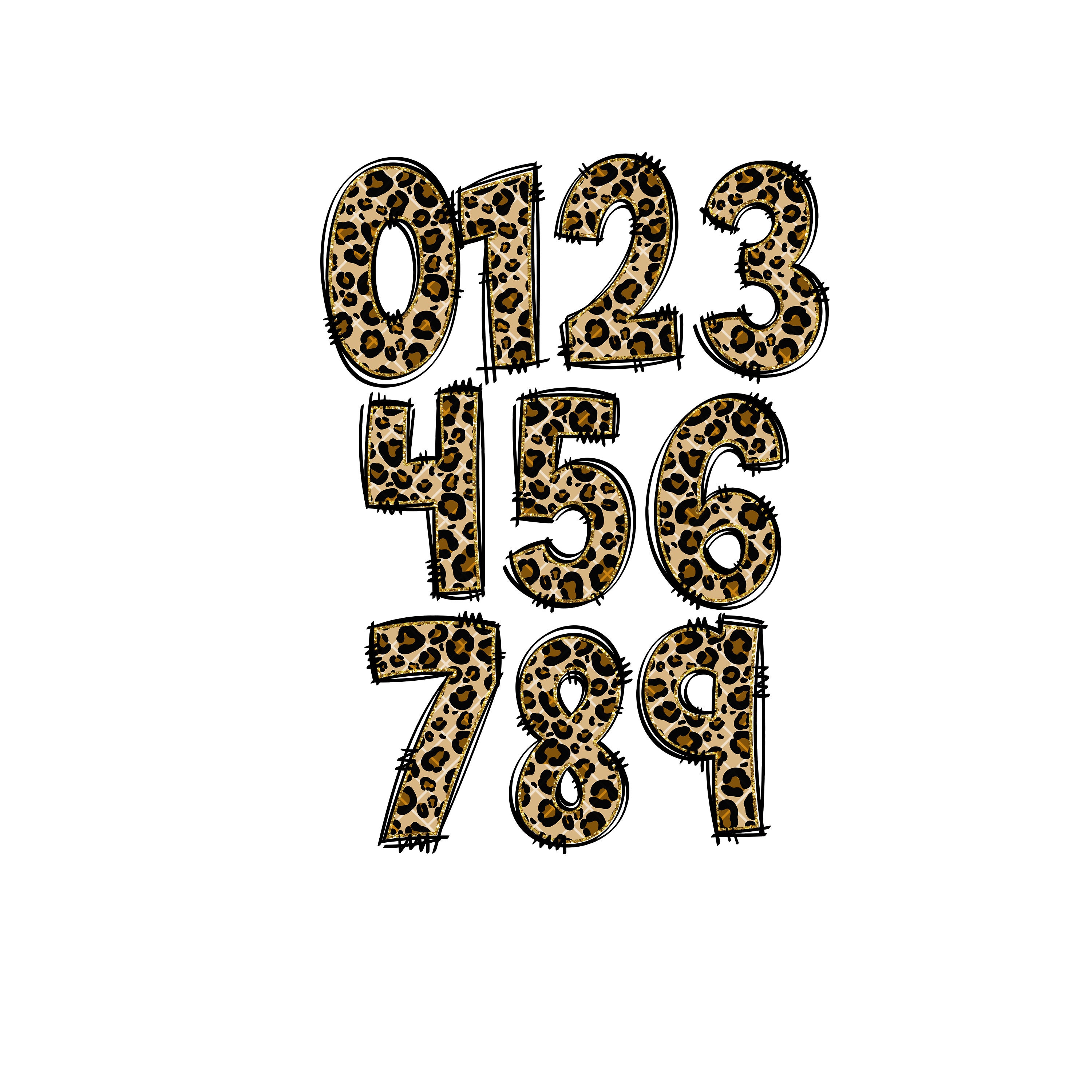 Glitter Leopard Print Doodle Alphabet Letters PNG Bundle - Etsy