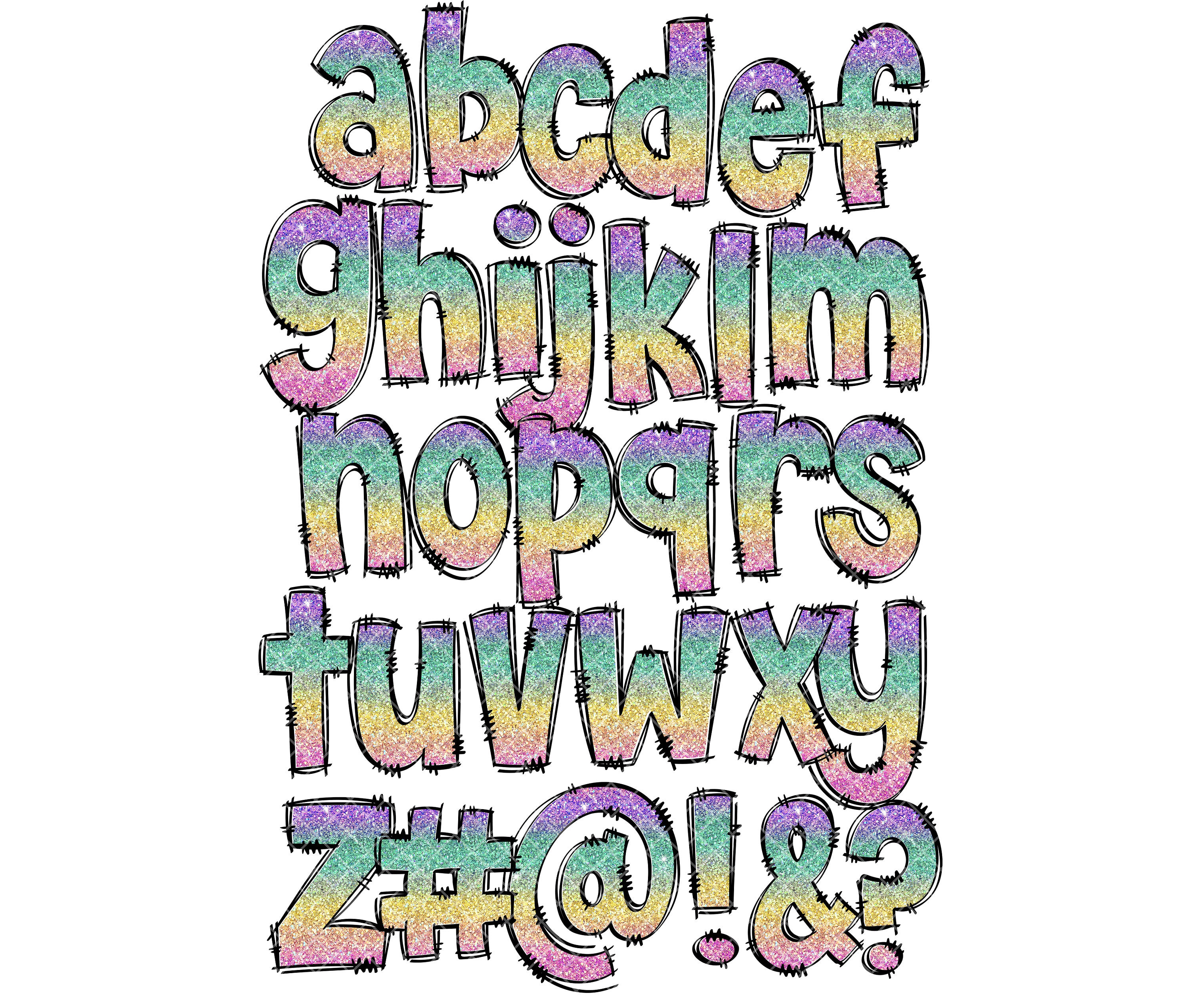 Ombre Rainbow Alphapack Digital Alphabet Printable Alphabet - Etsy