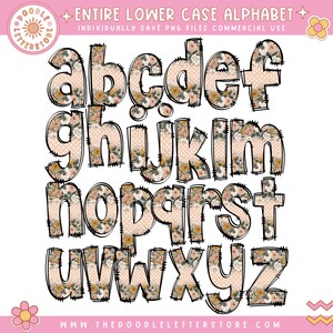 Boho Blossom Floral Alphabet Doodle Letters Alphabet, Numbers and Alpha ...