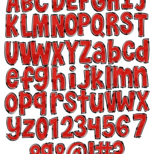 4TH July USA Flag Doodle Letters PNG Bundle, Red White & Blue Digital ...