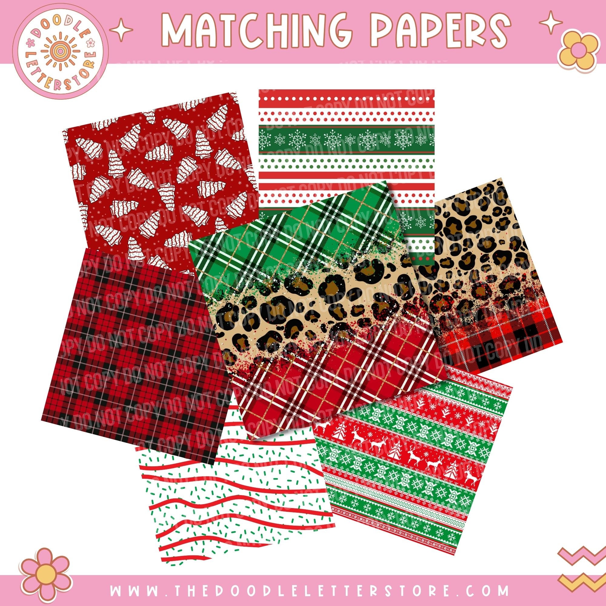 Christmas Clip Art + Doodle Letters and Numbers, Uppercase Alphabet Set ...