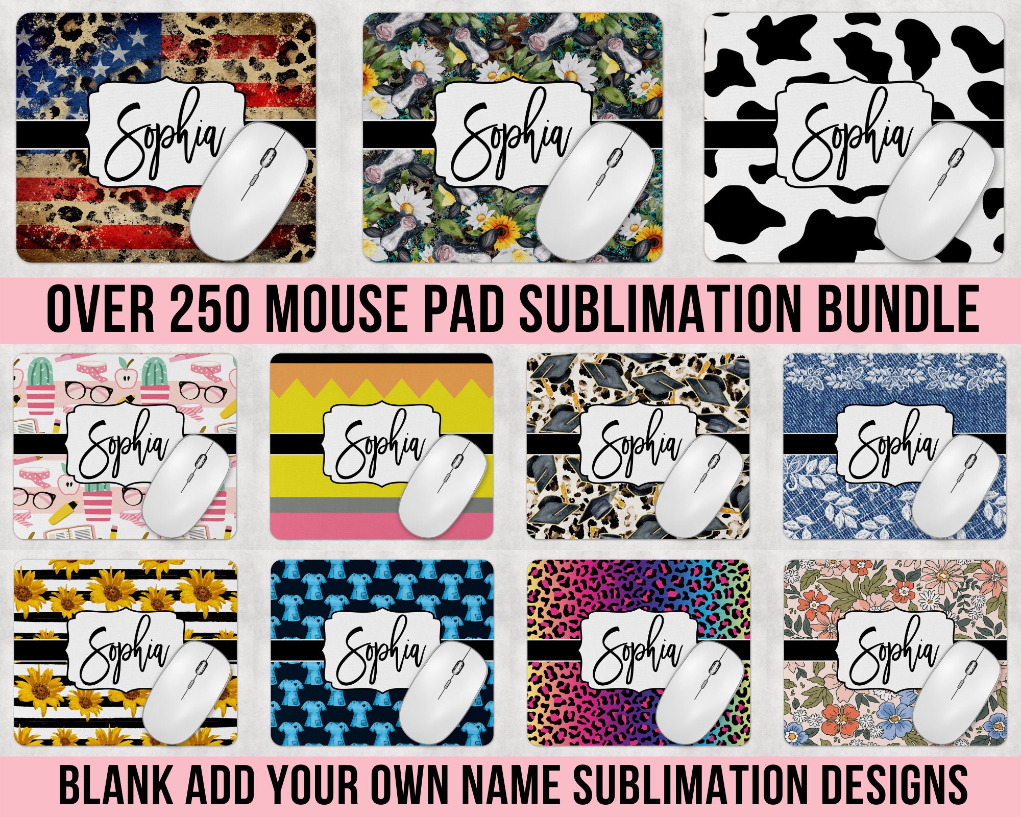 250+ Mouse Pad Sublimation Designs, Computer Personalised Mouse Pad ...