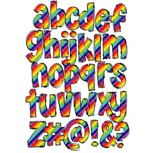 Rainbow Alphabet Letters PNG Bundle, Rainbow Colourful Bright Hand ...
