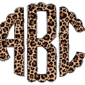 Leopard Print Monogram With Matching Tumbler Wrap, Add Your Own Custom ...