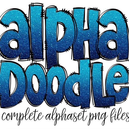 Ombre Navy Blue Glitter Alphabet Letters PNG Bundle Alcohol - Etsy