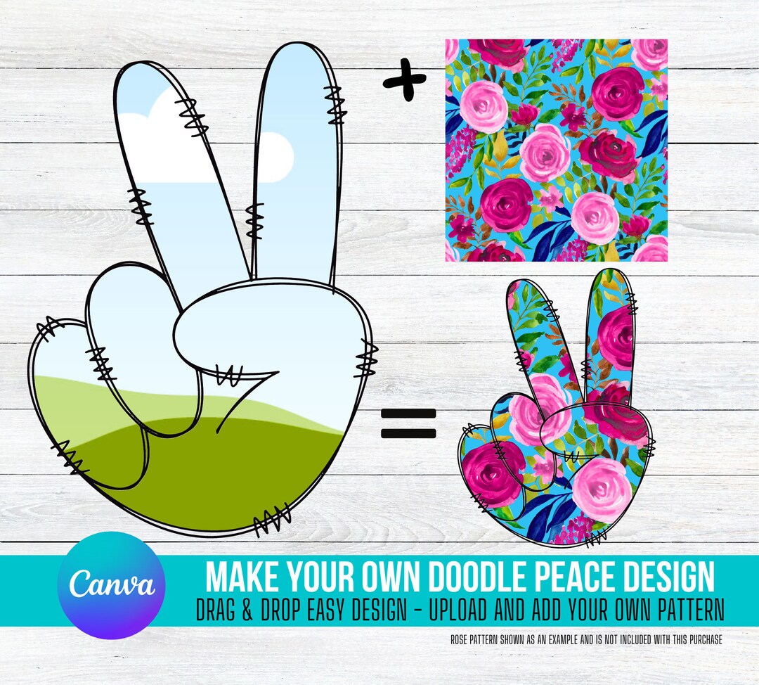 Add Your Own Pattern Peace Sign, Create Digital Design Elements CANVA ...