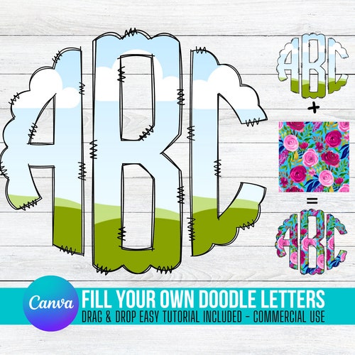 Fill Your Own VARSITY Letters on CANVA With Commercial Use - Etsy