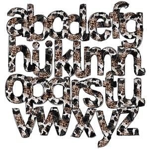 Cowhide Print Alphabet Letters Bundle, Leopard Print, Bleach Western ...