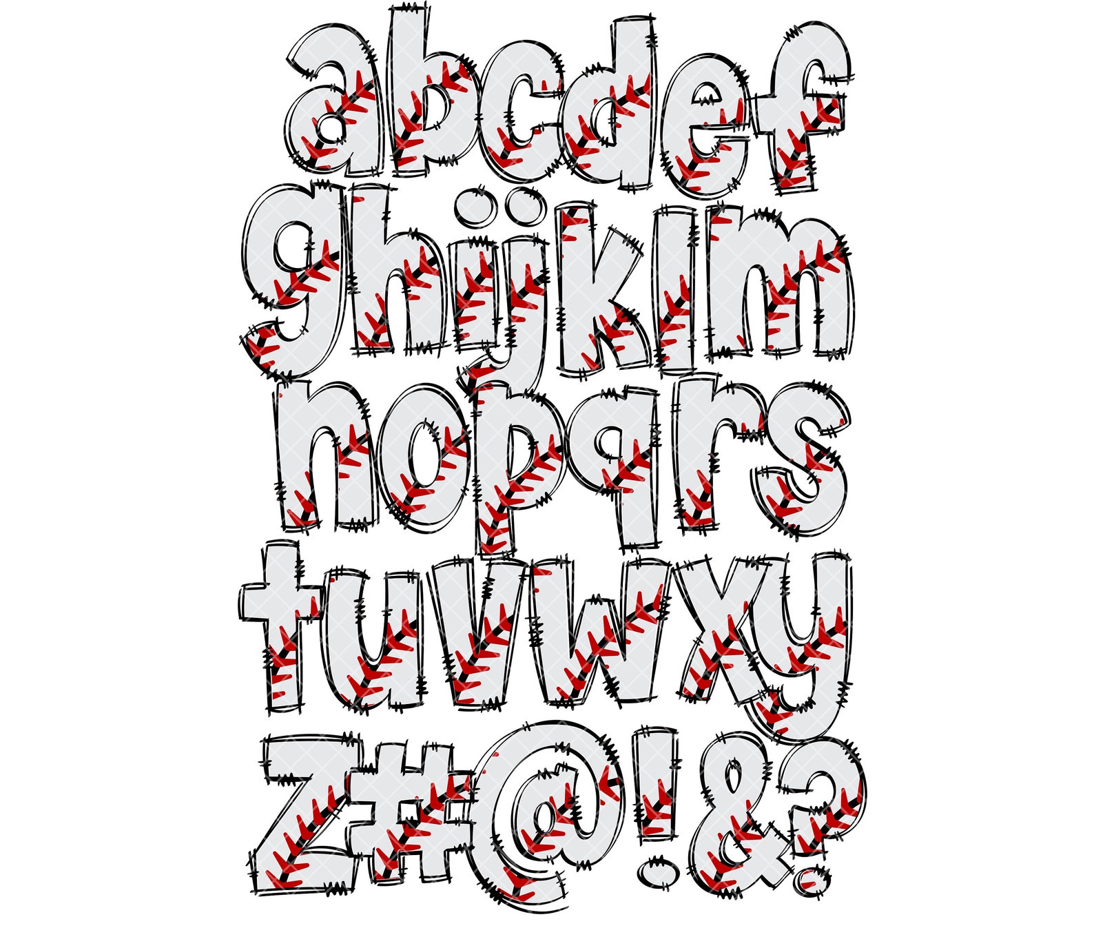 Baseball Alphabet Letters PNG Bundle Baseball Sports Doodle - Etsy
